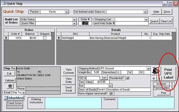 Shipping Packages with UPS Integration