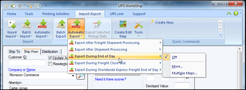 UPS WorldShip Setup with Stone Edge SQL Store File V7