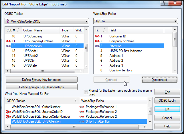 UPS WorldShip Setup with Stone Edge SQL Store File V7