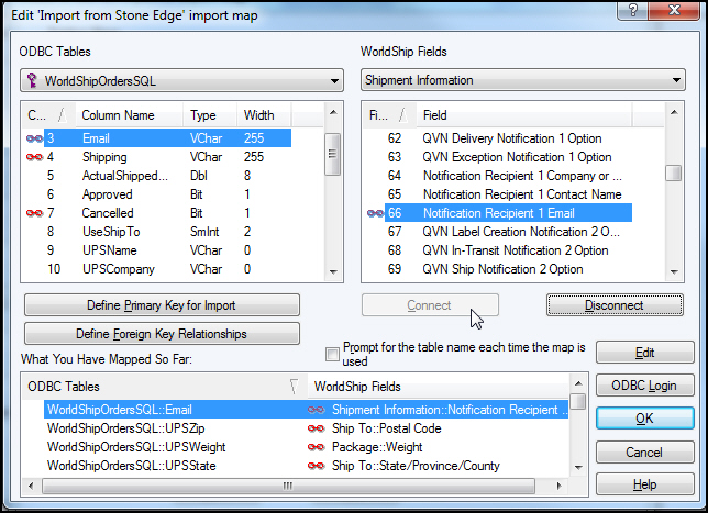 UPS WorldShip Setup with Stone Edge SQL Store File V7