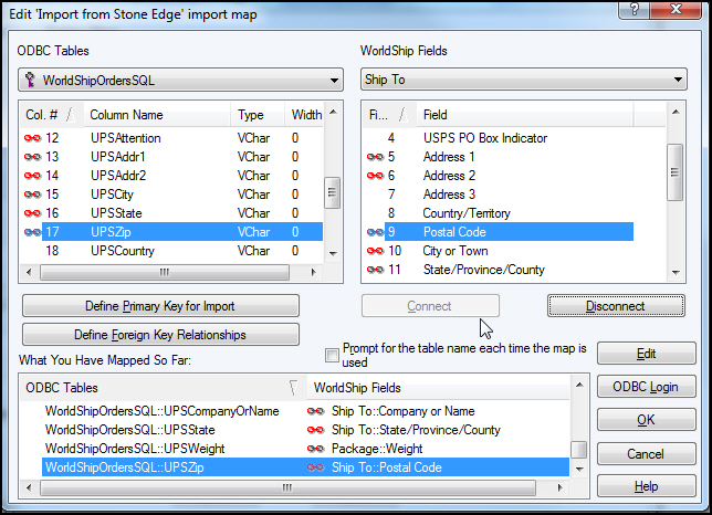 UPS WorldShip Setup with Stone Edge SQL Store File V7