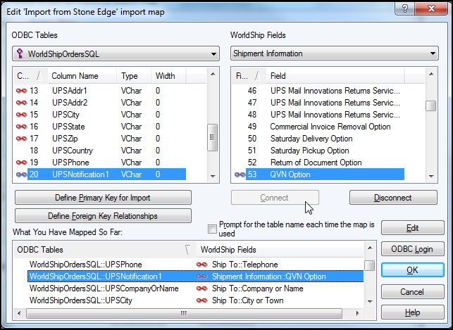 UPS WorldShip Setup with Stone Edge SQL Store File V7