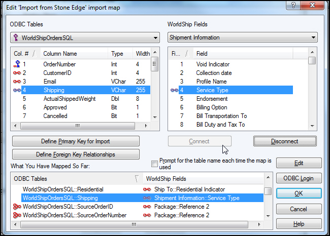 UPS WorldShip Setup with Stone Edge SQL Store File V7