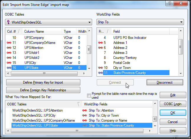 UPS WorldShip Setup with Stone Edge SQL Store File V7