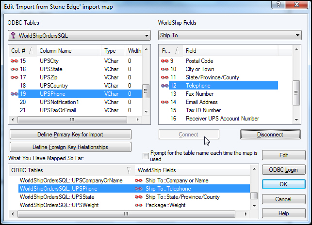 UPS WorldShip Setup with Stone Edge SQL Store File V7
