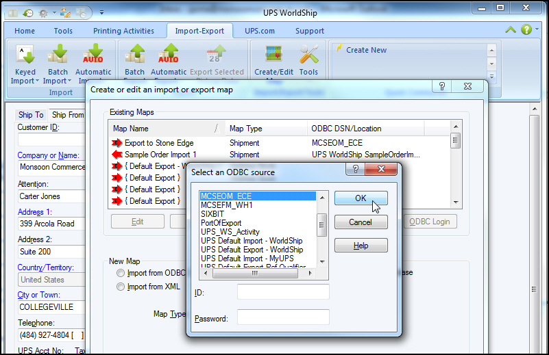 Ups Worldship Setup With Stone Edge Sql Store File V7