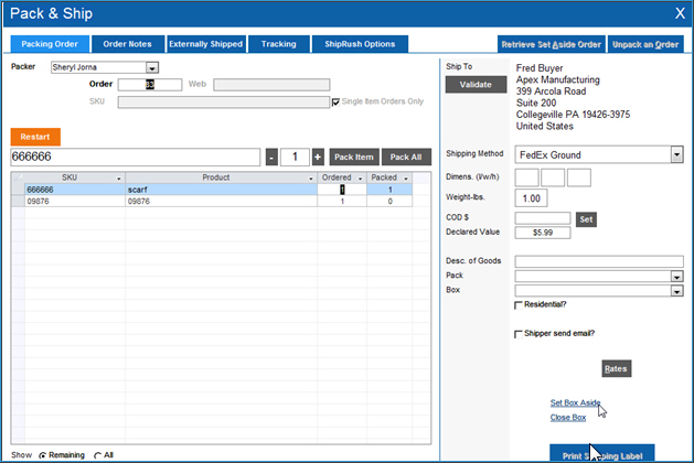 How to Set Box Aside