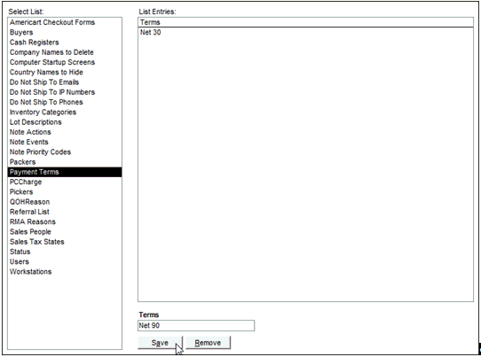 How to Use the List Maintenance Feature