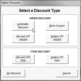 POS Order Discounts