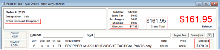 POS Order Discounts