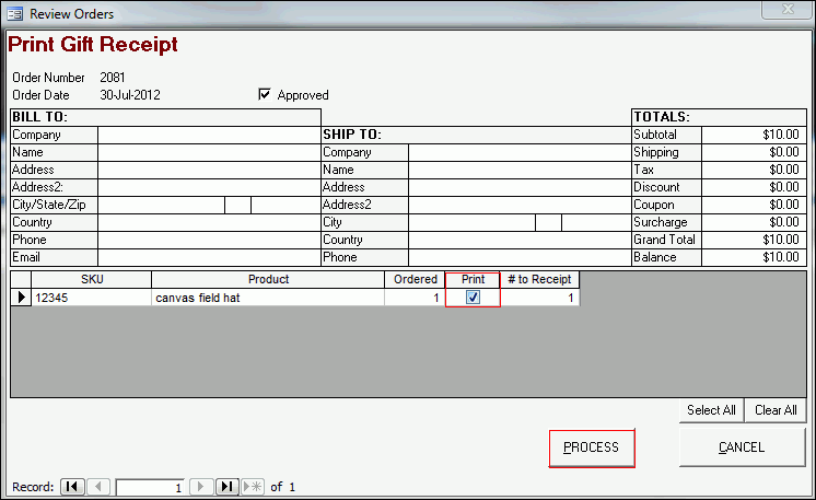 POS Print A Gift Receipt