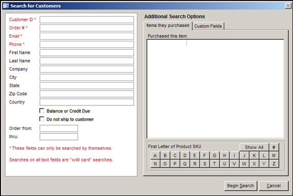 Advanced Customer Search