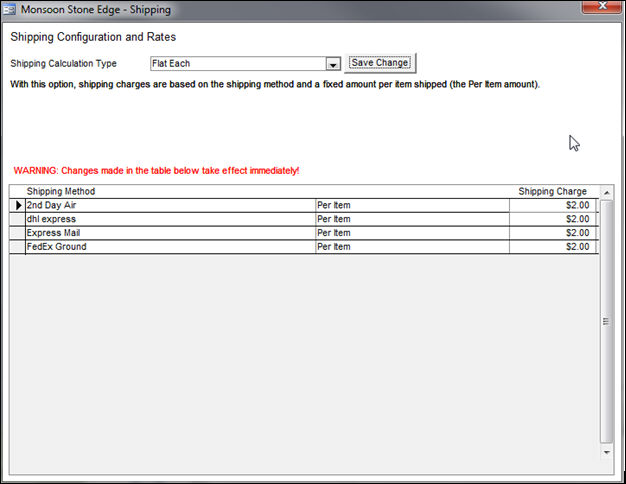 Shipping Configuration and Rates