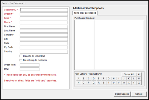 Advanced Customer Search