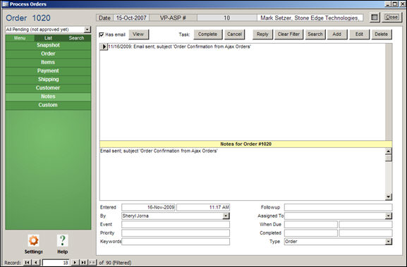 Process Orders: Notes