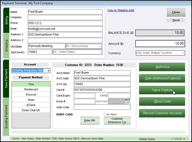 PM How to Process a Voice Capture Transaction